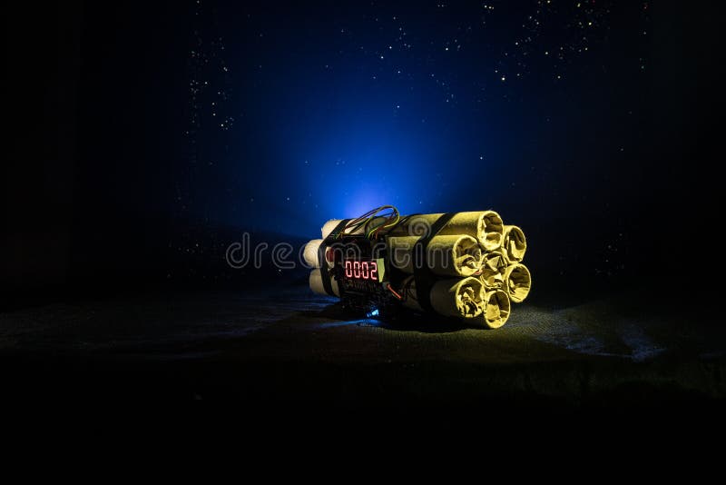 Image of a Time Bomb Against Dark Background. Timer Counting Down To ...