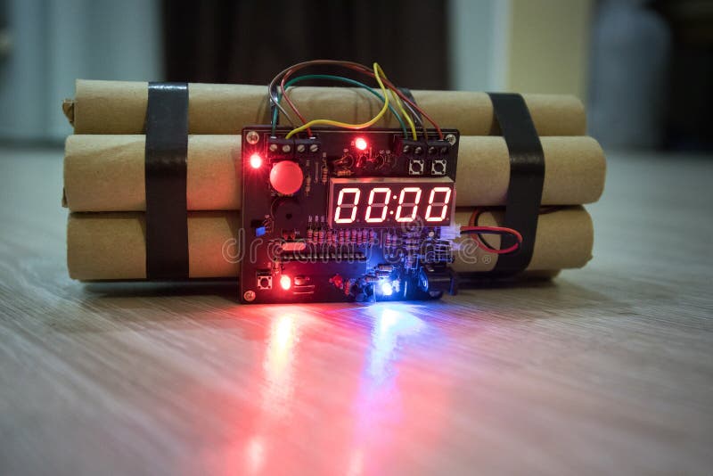 Image of a Time Bomb on Floor. Timer Counting Down To Detonation ...