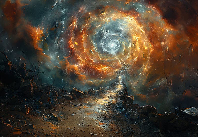 The Image of Time Machine Travel Theme Stock Illustration ...