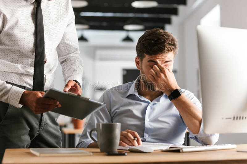Image of Tired Business Man Having Problems in Work Stock Image - Image ...
