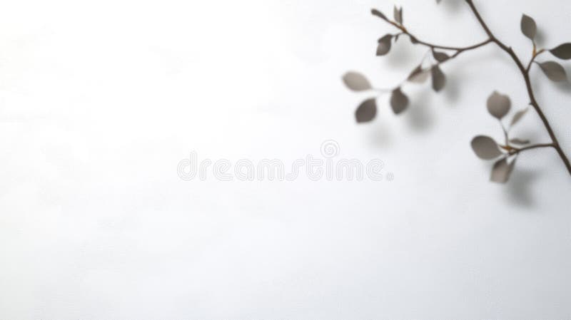 Abstract Nature Overlay: Blurred Shadows of Tree Branches on White ...