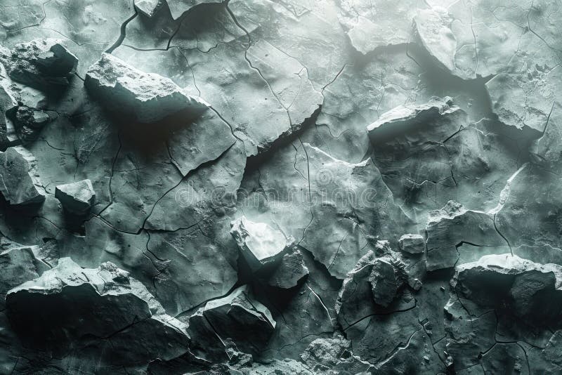 Crumbled Chaos: Abstract 3D Render of a Broken Wall Stock Illustration ...