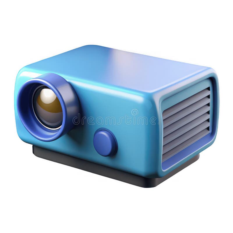 3D Render of a Blue Projector for Presentations and Home Entertainment ...