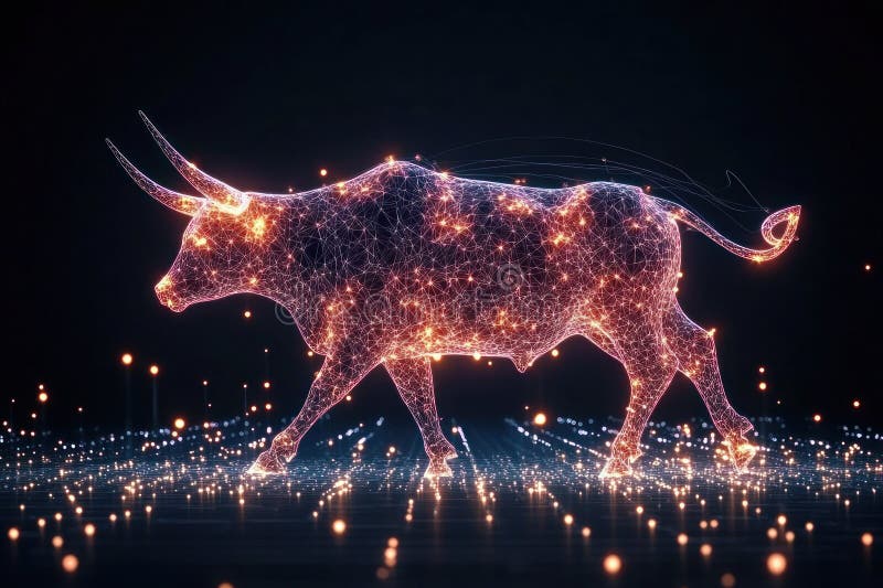 Digital Bull: Symbolizing Strength and Connectivity through Network ...