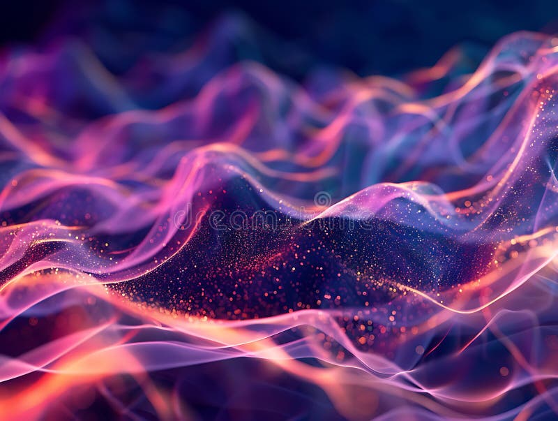 Ethereal Information Waves Abstract Background Artistic Visual Harmony ...