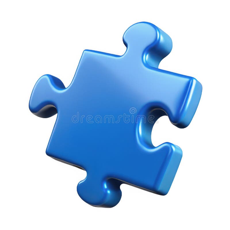 Isolated Blue Puzzle Piece Symbolizing Connection Unity Solution ...