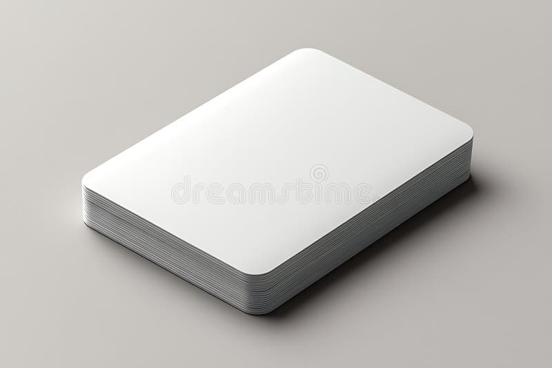 Stack of Blank White Rounded Corner Cards on a Clean Background Stock ...