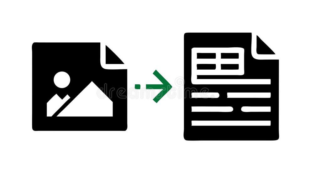 Image To Document Conversion Process Icon, Vector Design Generative AI ...