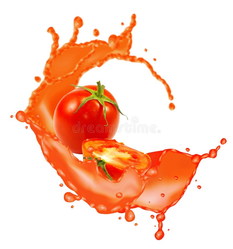 Image of Tomato and Splashes of Juice Closeup Stock Photo - Image of ...