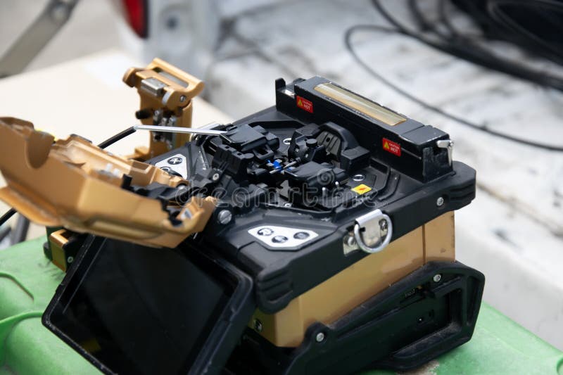 Image of Tools Used for Connecting Fiber Optic Cables Stock Photo ...