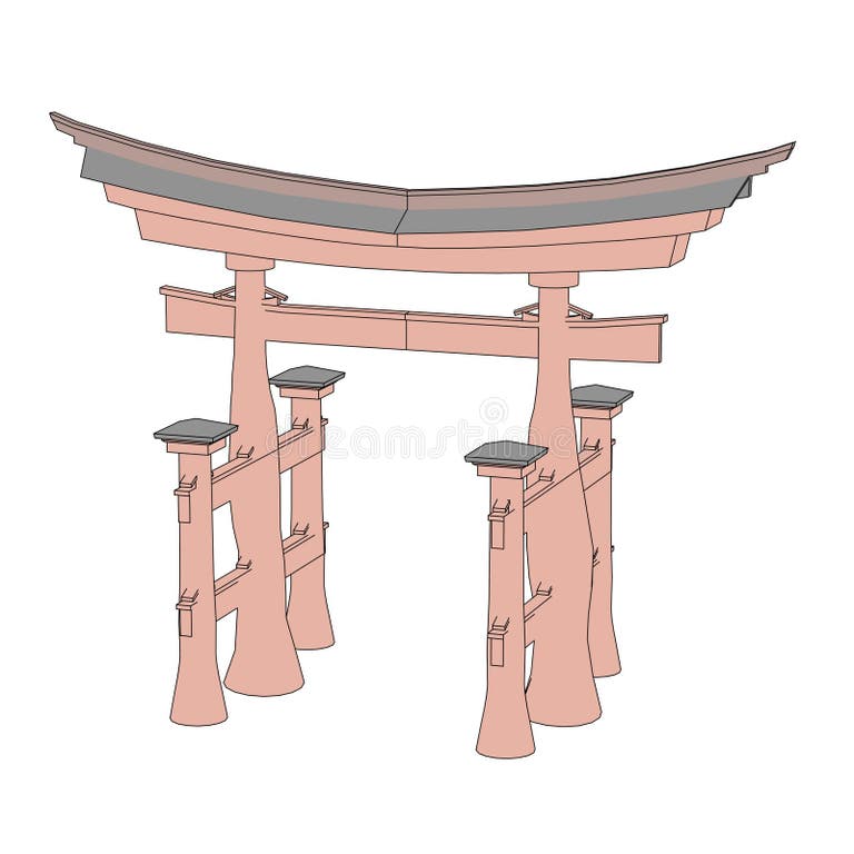 Image of torii gate stock illustration. Illustration of sketch - 37771665