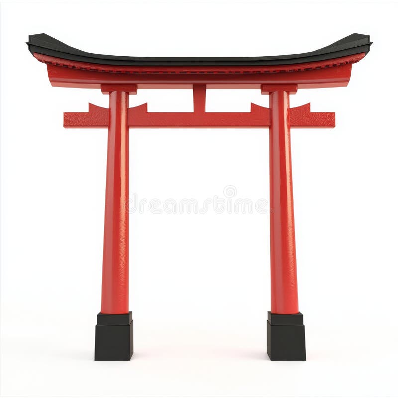 In this Image, a Torii Gate is Isolated on a Transparent Background, a ...