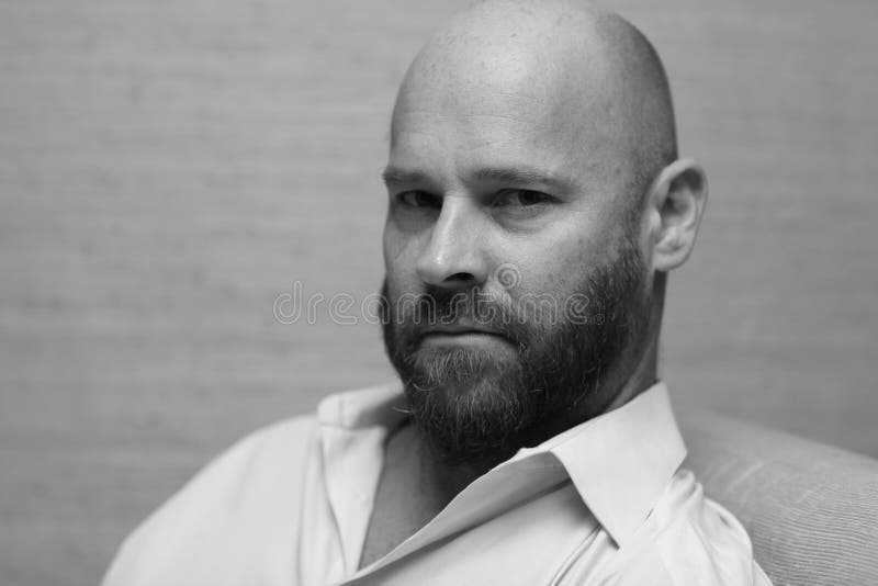 Handsome bald man stock photo. Image of handsome, shaved - 18867890