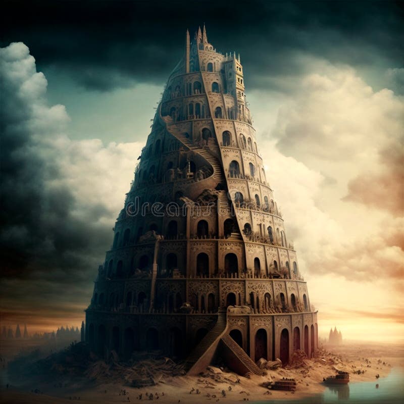 Image of the Tower of Babel in the Christian Religion GENERATIVE AI ...