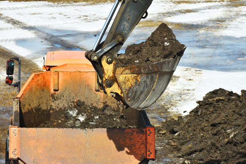 Working Excavator Bucket Close Up Stock Photo - Image of industry ...