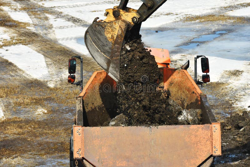 Working Excavator Bucket Close Up Stock Image - Image of power, bucket ...