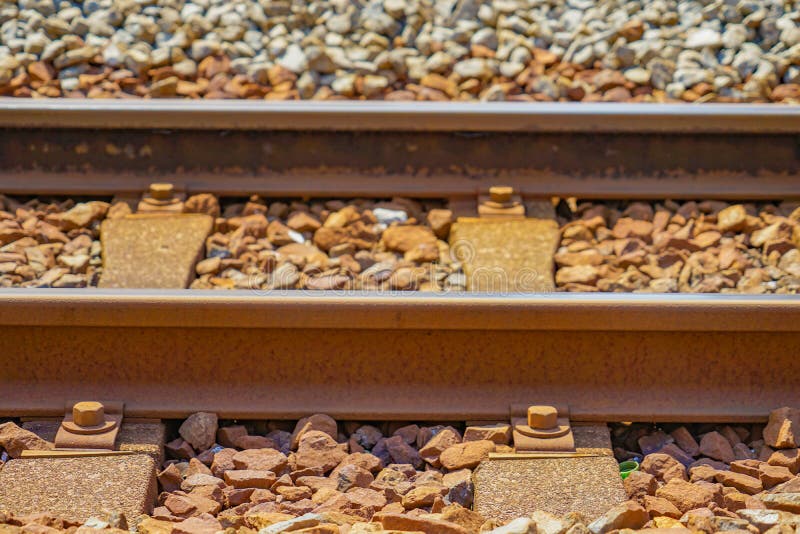 Image of track rails stock photo. Image of pillowstone - 252992114