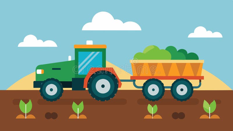 An Image of a Tractor Pulling a Trailer Outfitted with Automated Soil ...