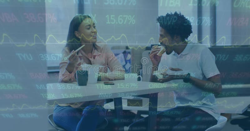 Image of Trading Board Over Multiracial Coworkers Discussing while ...