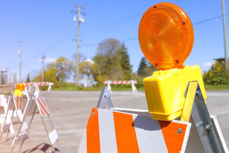 Traffic Barricade lamp stock photo. Image of barricades - 146323574