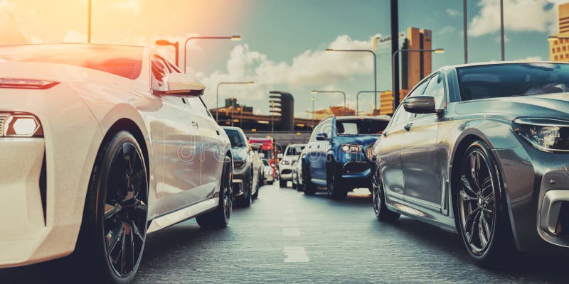 Image of Traffic Jams on the Highway Indicates Traffic Congestion ...