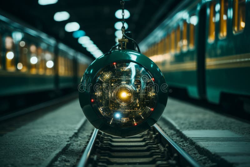 An Image of a Train on a Train Track Stock Illustration - Illustration ...