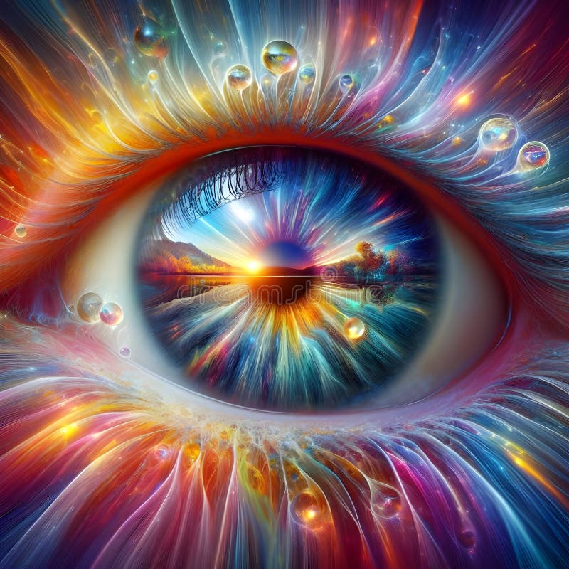 Image of a Translucent Eye with a Kaleidoscope of Bold, Vibrant Colors ...