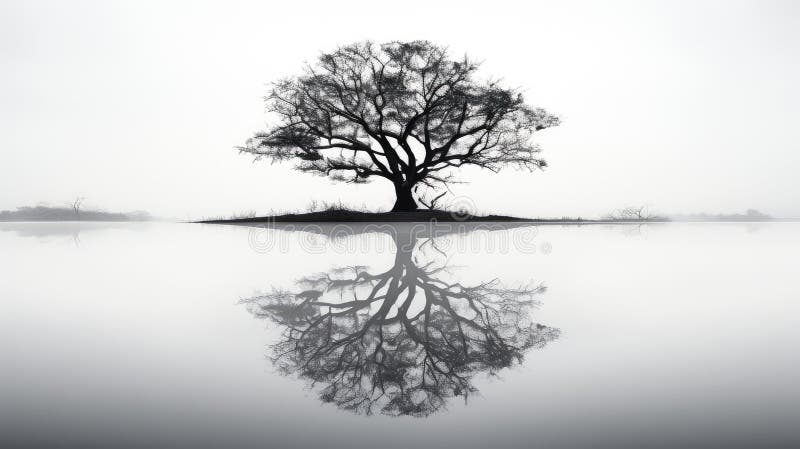 Image tree black stock illustration. Illustration of landscape - 343597277