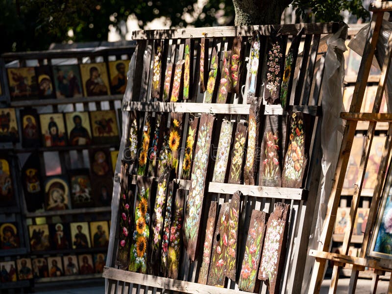 Some Very Pretty Religious Items by a Tree on a Street Editorial Image ...