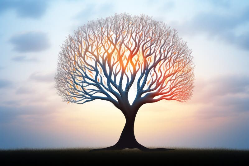 An Image of a Tree with No Leaves Stock Illustration - Illustration of ...