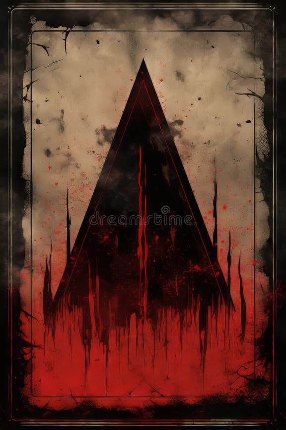 An Image of a Triangle with Blood Splatters on it Stock Illustration ...