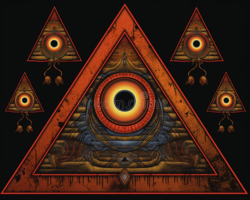 An Image of a Triangle with an Eye in the Middle Stock Illustration ...