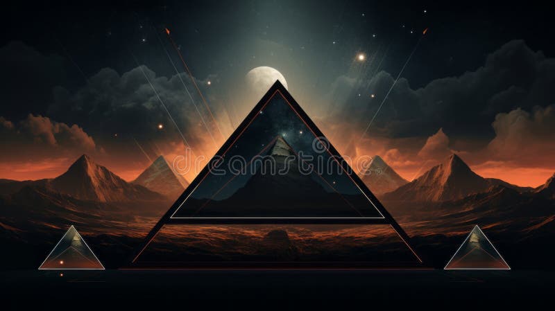 An Image of a Triangle with Mountains in the Background Stock ...