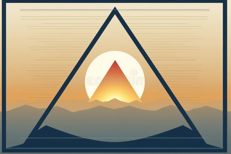 An Image of a Triangle with Mountains in the Background Stock ...