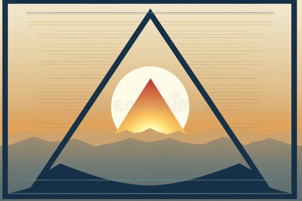 An Image of a Triangle with Mountains in the Background Stock ...