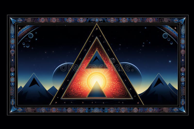 An Image of a Triangle with Mountains in the Background Stock ...