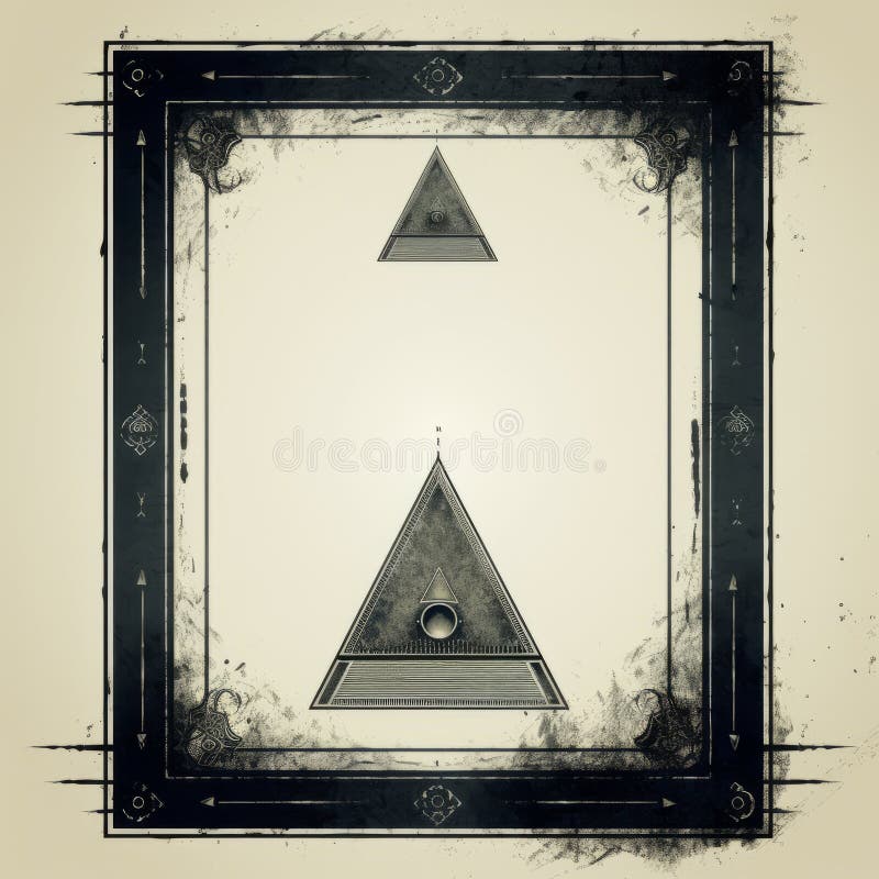 An Image of a Triangle and a Pyramid in a Frame Stock Illustration ...