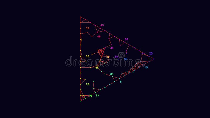 Triangle Pattern Numbers Arranged in a Triangular Formation Stock Video ...