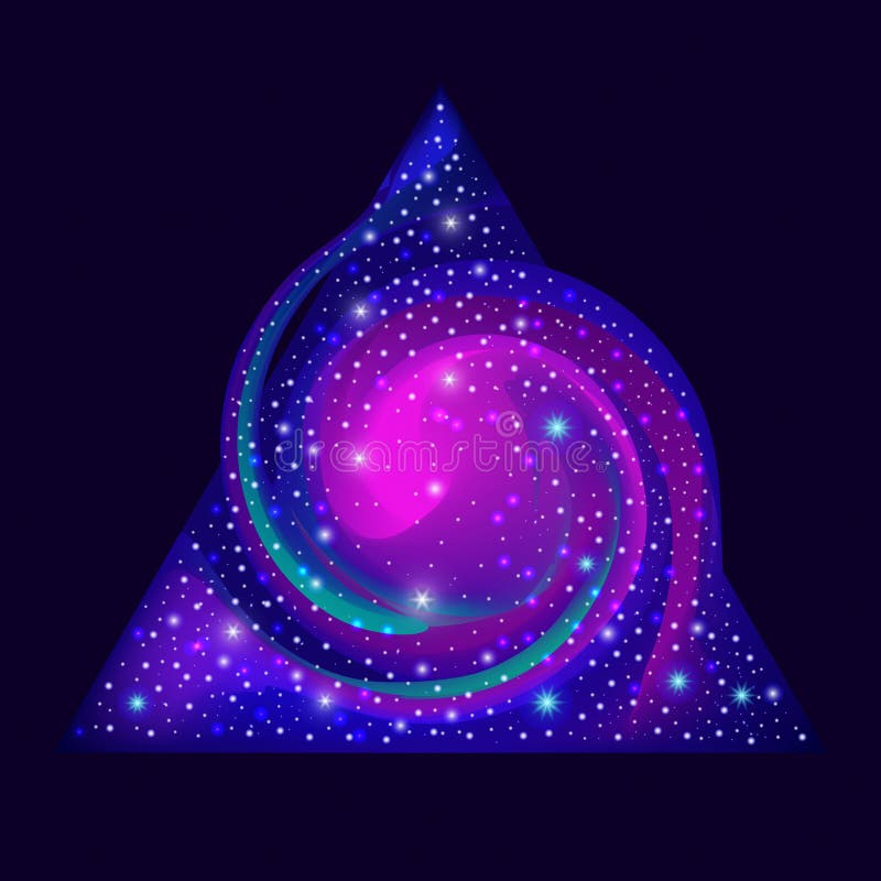 Space Art, Triangle Sign, Galaxy Stock Vector - Illustration of neon ...