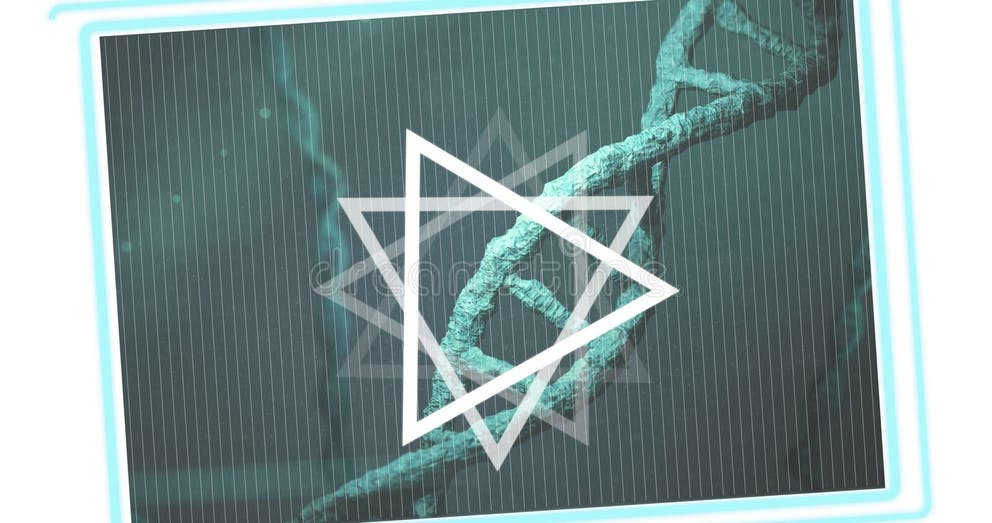 Image of Triangles Over Dna Strand Spinning Stock Illustration ...