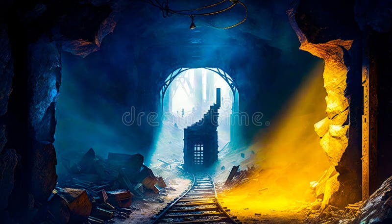 An Image of Tunnel with Train Tracks Leading into it. Generative AI ...