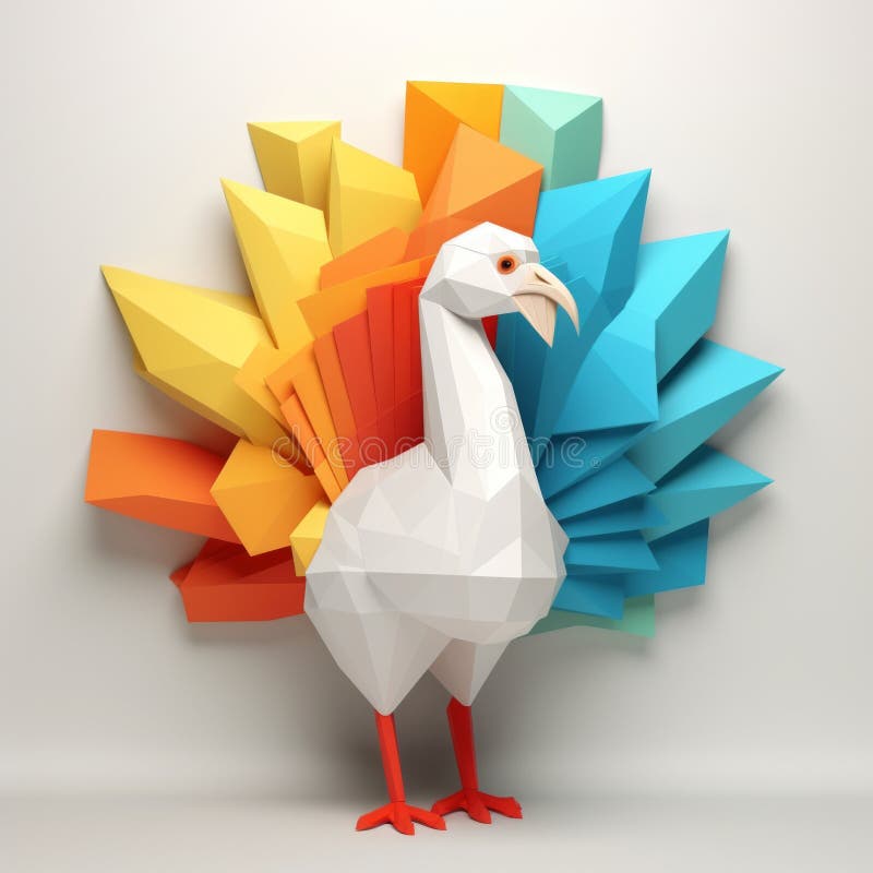 An Image of a Turkey Made Out of Colorful Geometric Shapes Stock ...