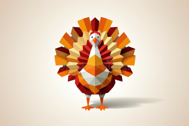 An Image of a Turkey Made Out of Geometric Shapes Stock Illustration ...