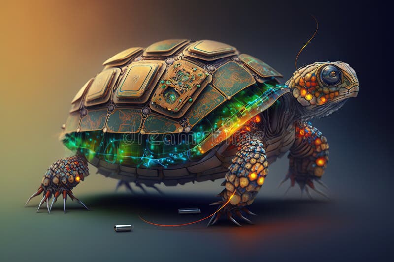 Image of a Turtle with Technology Concept. Wildlife Animals Stock ...