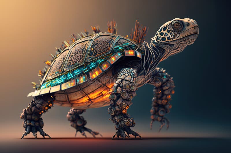 Image of a Turtle with Technology Concept. Wildlife Animals Stock ...