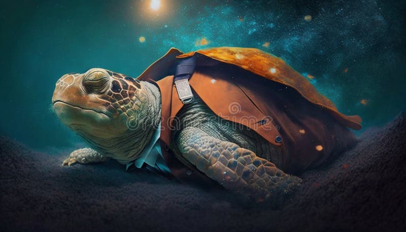 An Image of a Turtle Wearing a Suit Sleeping and in a Dream World ...