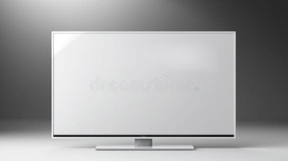Image of a TV with a White Screen Generative AI Stock Image - Image of ...