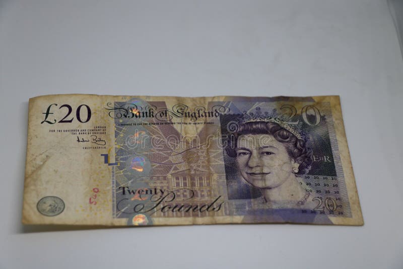 Twenty British Pound Sterling Currency Note Editorial Image - Image of ...