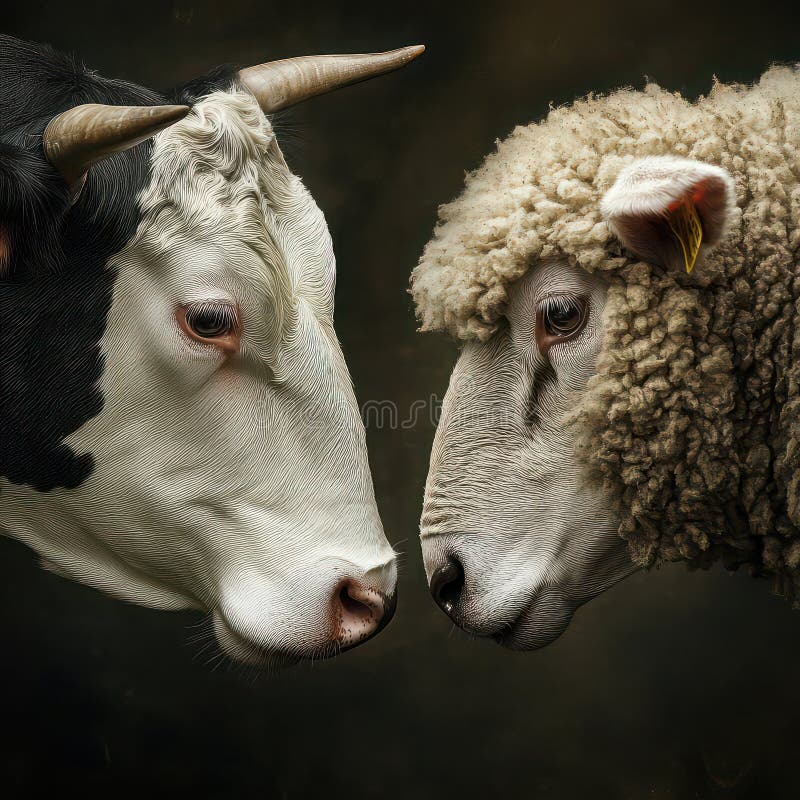 Picture of Two Animals Facing Each Other. Stock Illustration ...