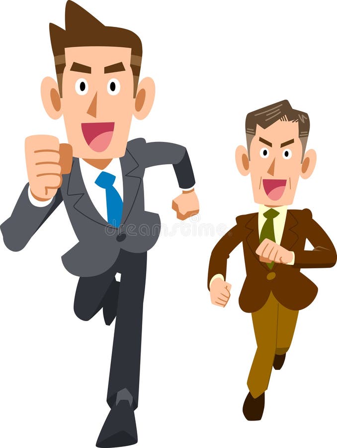 The Image of Two Business People Dashing Stock Vector - Illustration of ...